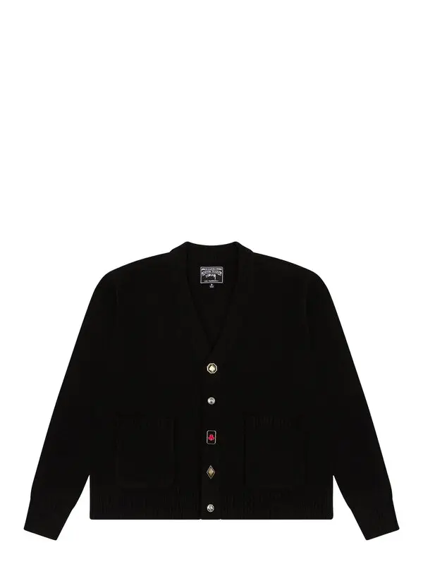 DENIM TEARS X Stussy Playing Card Suits Cardigan - Black