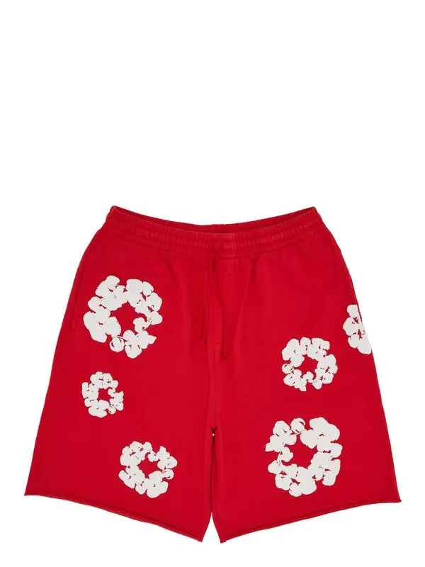 DENIM TEARS Cotton Wreath Sweatshorts - Red