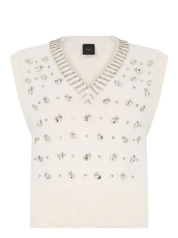 Pinko Ponziane Knitted Vest - White