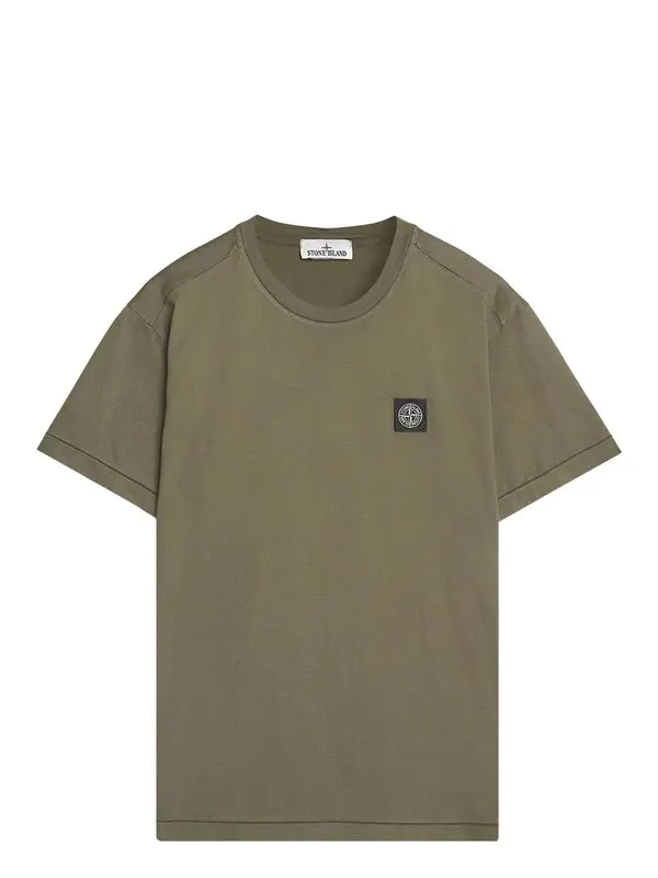 Stone Island Garment Dyed Logo T-shirt - Green