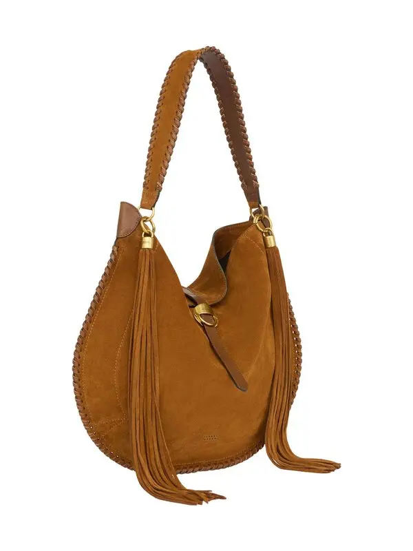 Isabel Marant Oskan Hobo Folk Bag - Cognac