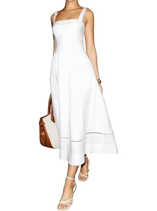 REFORMATION Everett Linen Dress - White