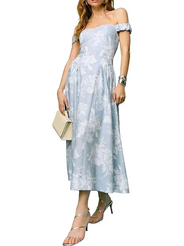 REFORMATION Monet Linen Dress - Angelic