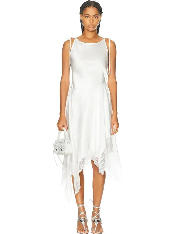 Acne Studios Doyla Satin Lace Dress - White