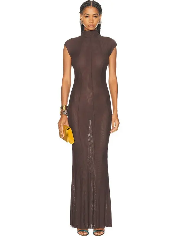 SEROYA Laissa Maxi Dress - Ash Brown