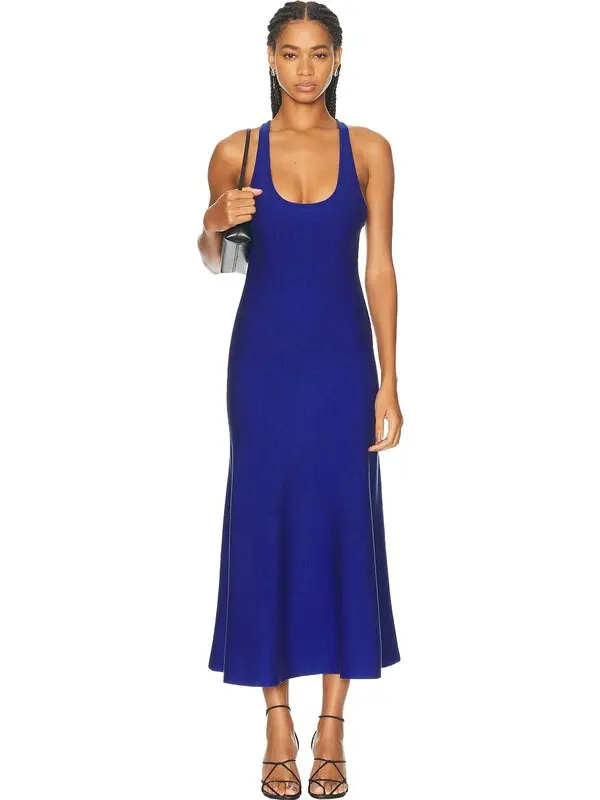 Gabriela Hearst Bastien Racerback Dress - Cobalt