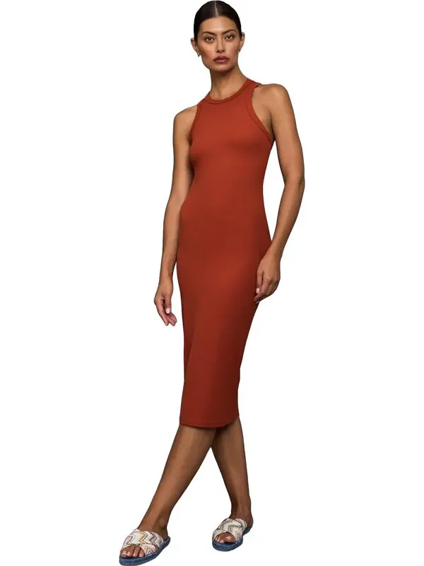 Carbon38 High Neck Tank Dress - Terracotta