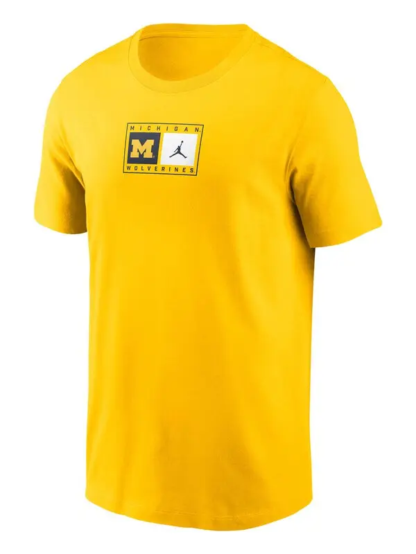 JORDAN Michigan Campus Logo Swoosh Brand College T-shirt - Yellow