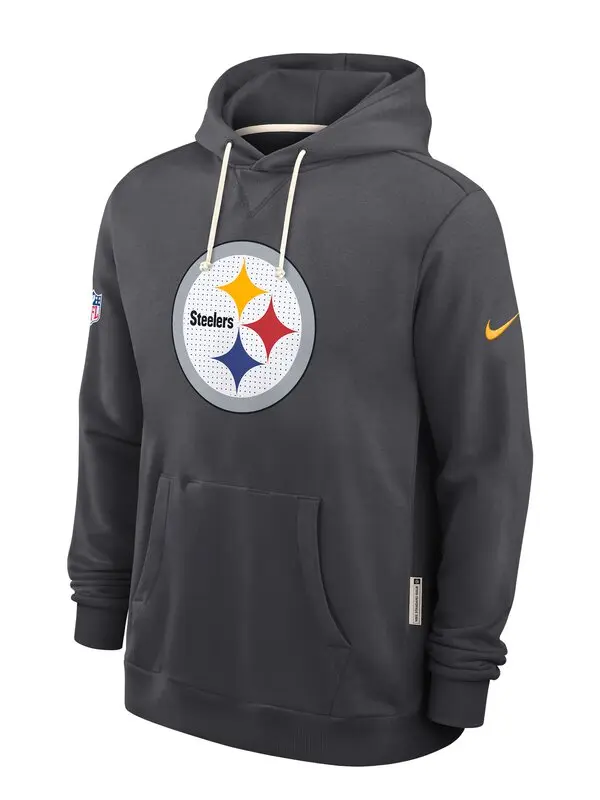 Nike Pittsburgh Steelers Initial Home Sideline Dri-fit Nfl Pullover Hoodie - Grey