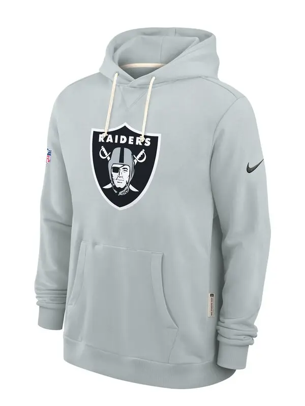 Nike Las Vegas Raiders Initial Home Sideline Dri-fit Nfl Pullover Hoodie - Grey