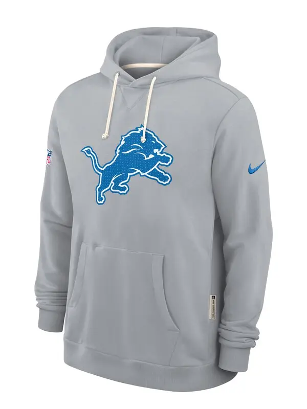 Nike Detroit Lions Initial Home Sideline Dri-fit Nfl Pullover Hoodie - Grey