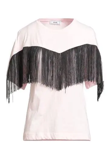 JIJIL Cotton T-shirt With Appliqués And Fringes - Pink
