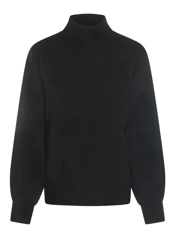 Malo High-neck Balloon-sleeve Sweater - Black