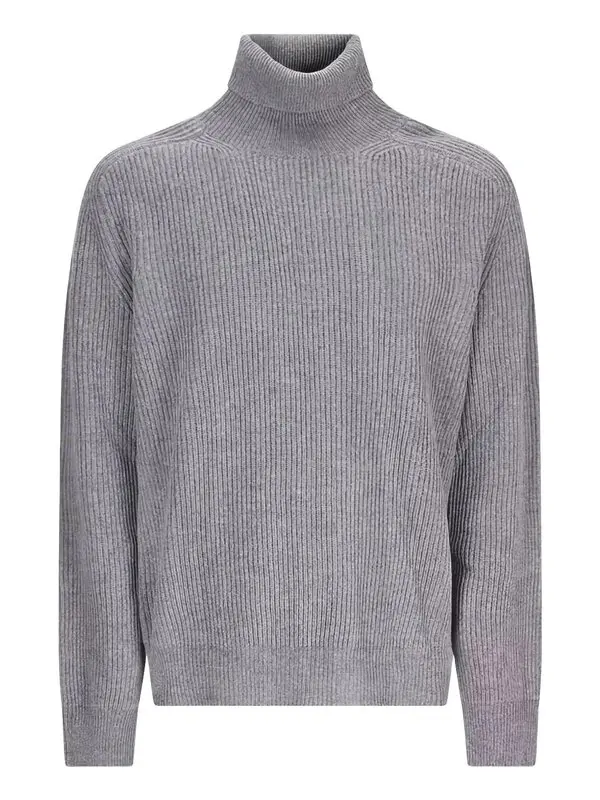 PT TORINO Ribbed Turtleneck Sweater - Grey