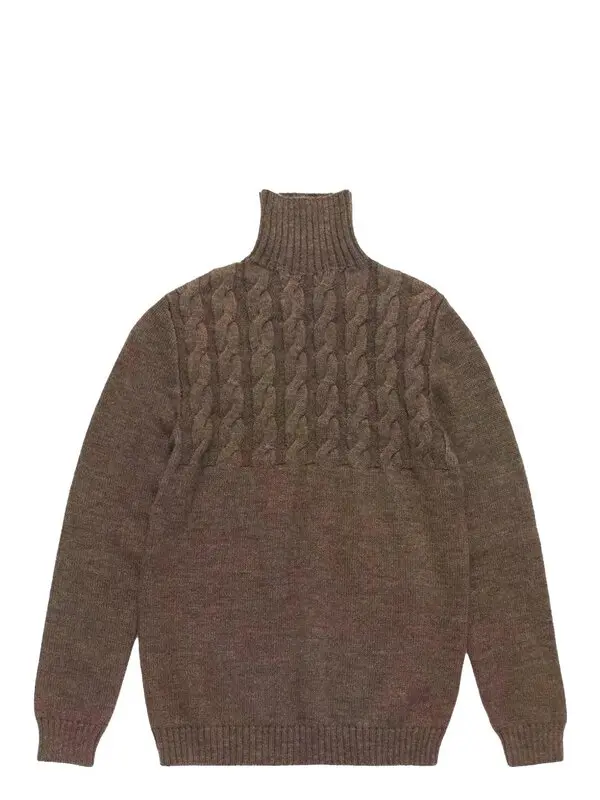 MAISON MARGIELA Cable-knit Turtleneck Jumper - Brown