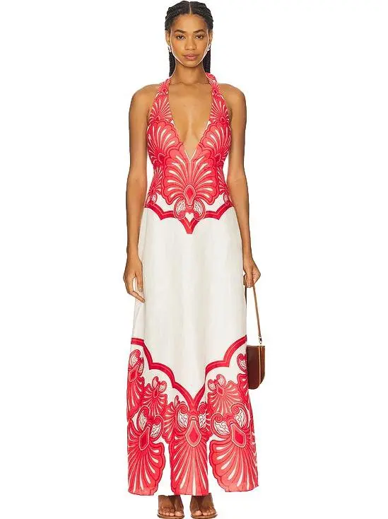 SHANI SHEMER Aurora Maxi Dress - Red Print