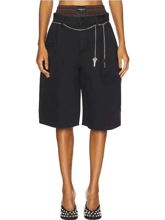 Alexander Wang Pre-styled Pleated Short - Faded Black