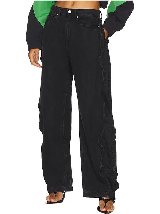 Alexander Wang Curved Zipper Pant - Faded Black