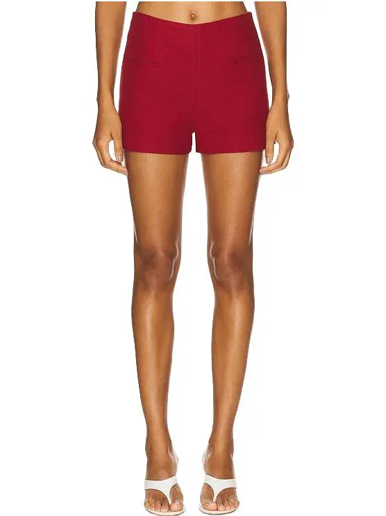 Faithfull The Brand Florine Mini Shorts - Deep Red