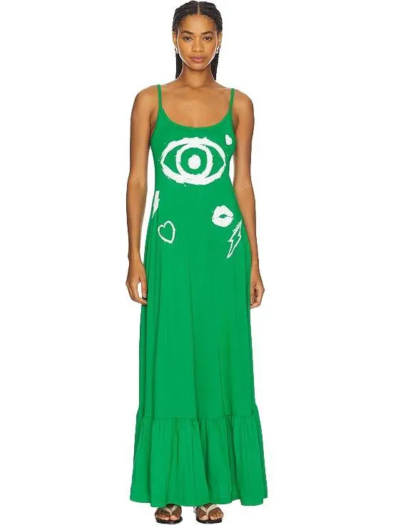 Lauren Moshi Beatrix Painted Evil Eye Dress - Green