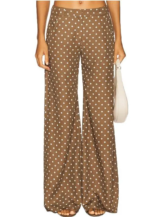 Amanda Uprichard Saddler Pants - Chocolate Brown Polka Dot