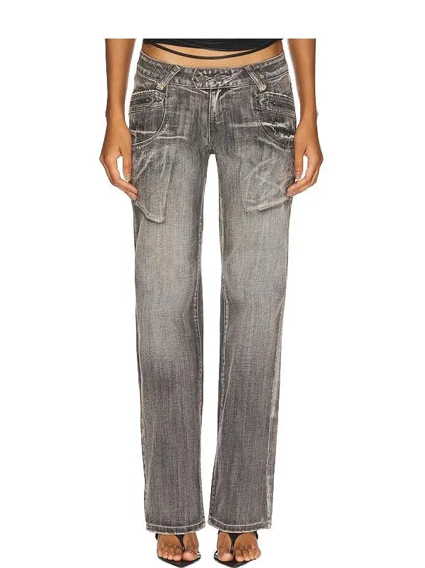 JADED LONDON Hunter Jean - Grey Wash