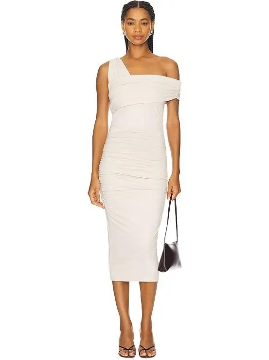 Susana Monaco One Arm One Shoulder Dress - Blanched Almond