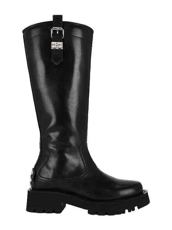 GANNI Studs High Boot - Black