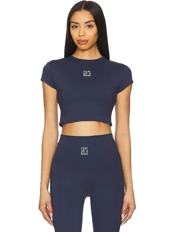 PORT DE BRAS Crop Tee - Navy