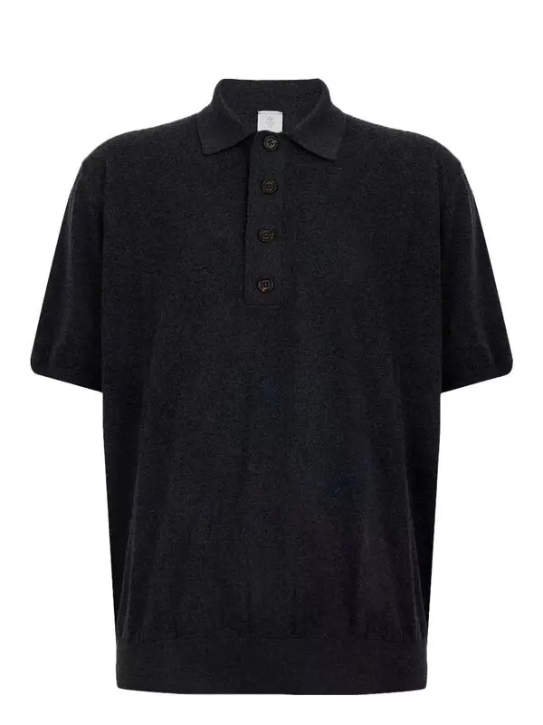 Eleventy Short-sleeve Button Polo Shirt - Black