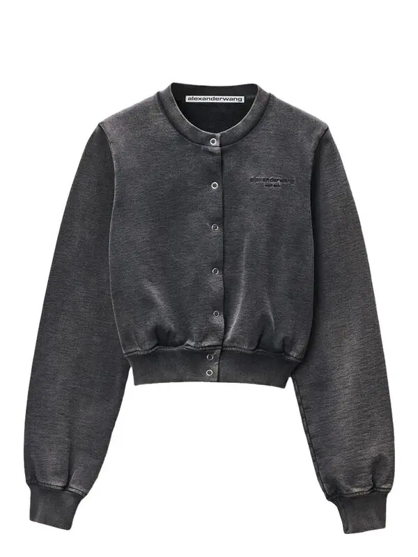 Alexander Wang Shrunken Snap Cardigan - Black