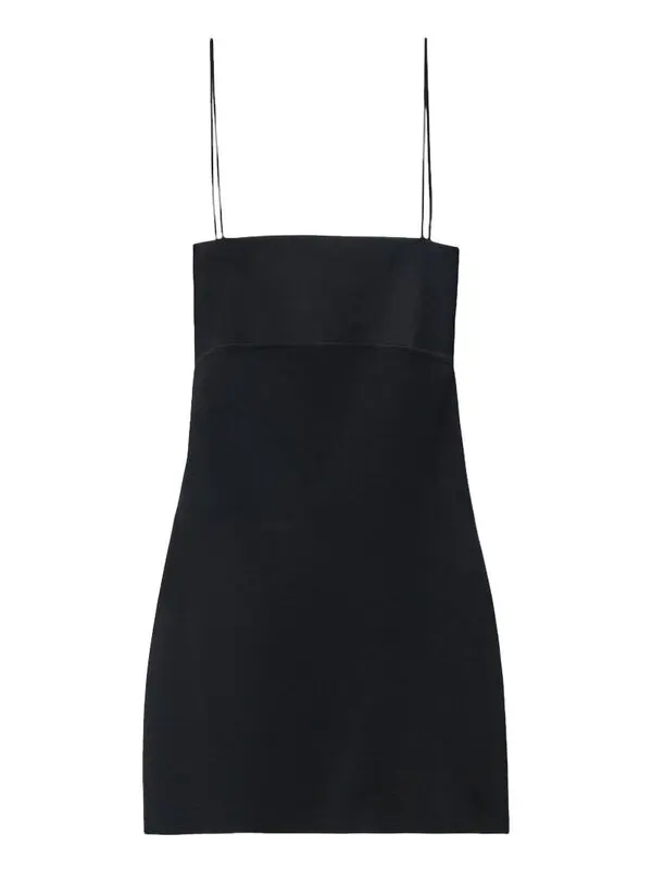 Alexander Wang Cami Band Mini Slip Dress With Logo Jacquard - Black