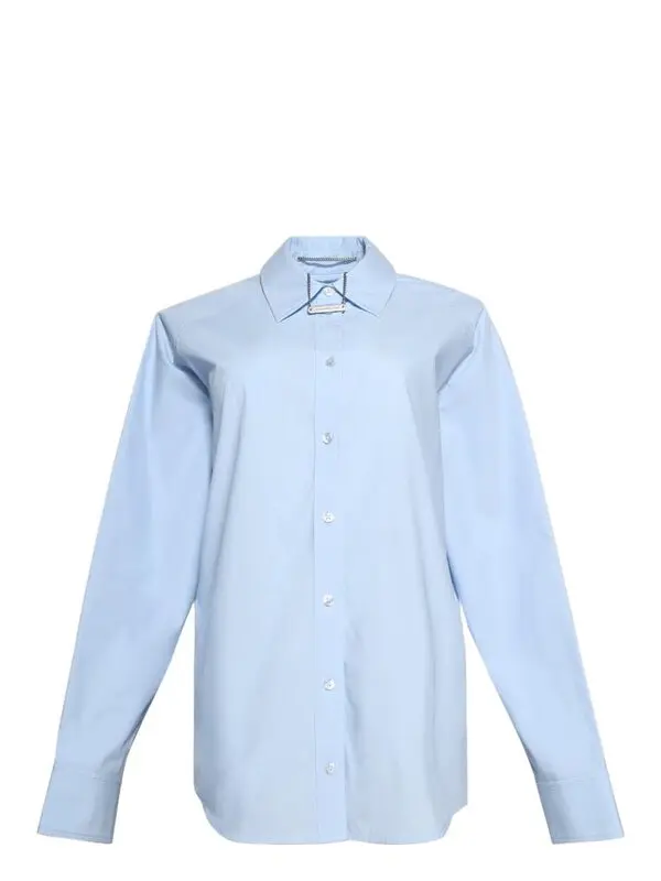 Alexander Wang Oversized Button-down Shirt With Necklace - Blue