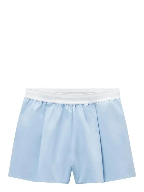 Alexander Wang Short With Logo Elastic Oxford - Blue
