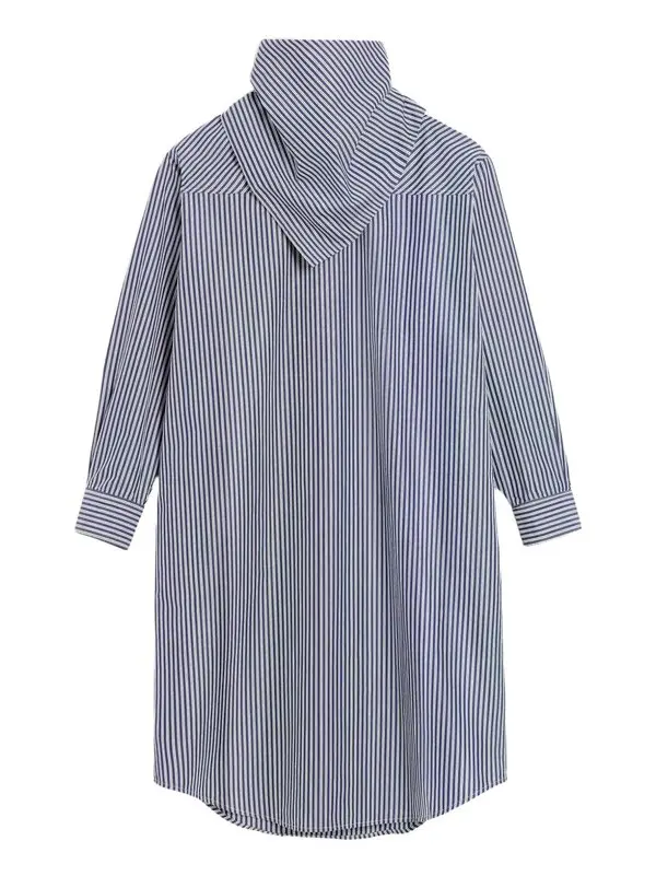 AMI Paris Striped Bandana-collar Midi Dress - Blue