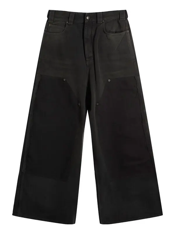 Balenciaga Grunge Ripped Off Baggy Trousers - Black/green/red