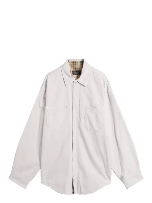 Balenciaga Heavy Cotton Workwear Overshirt - Light Grey