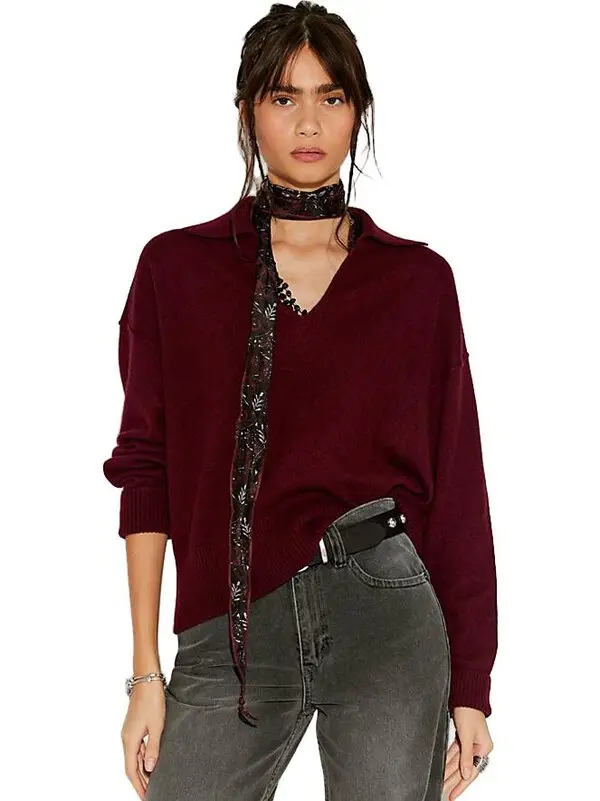 Free People Eloura Cashmere Henley Sweater - Endless Passion