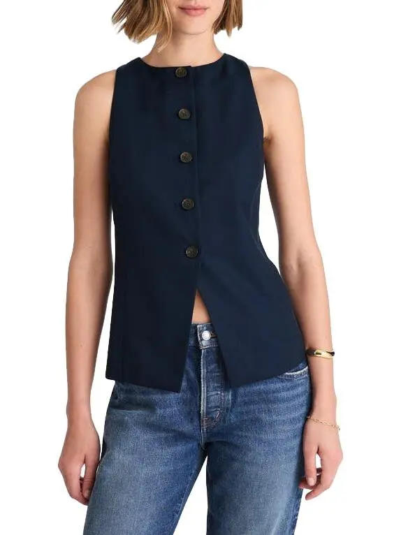 Madewell Crewneck Twill Vest - Midnight Navy