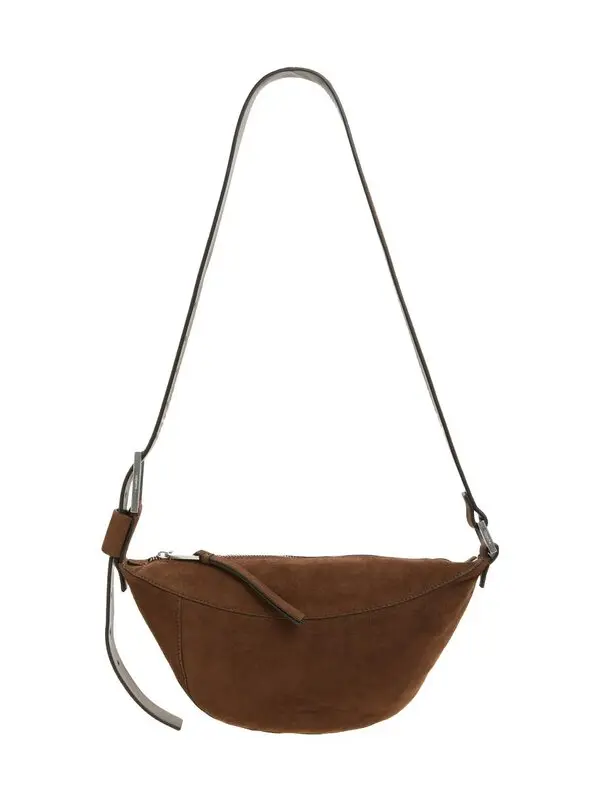 ALLSAINTS Suede Crossbody Bag - Fango Brown
