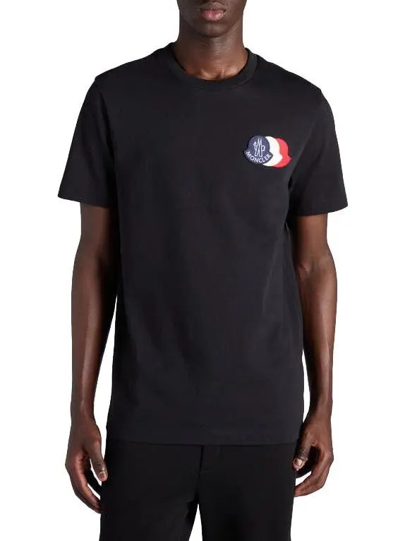 Moncler Logo Patch Cotton T-shirt - Dark Navy Blue