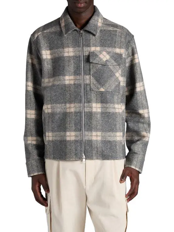 Moncler Plaid Shirt Jacket - Light Grey Check