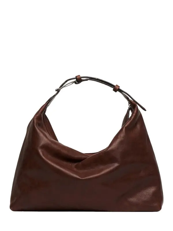 LIFFNER Pillow Leather Shoulder Bag - Dark Brown