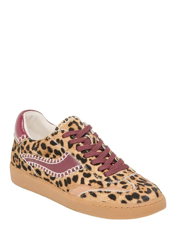 Dolce Vita Stitch Calf Hair Sneakers - Burgundy Leopard Cal