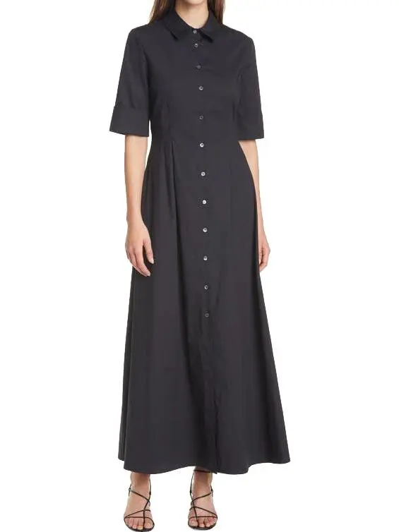 Staud Joan A-line Shirtdress - Black
