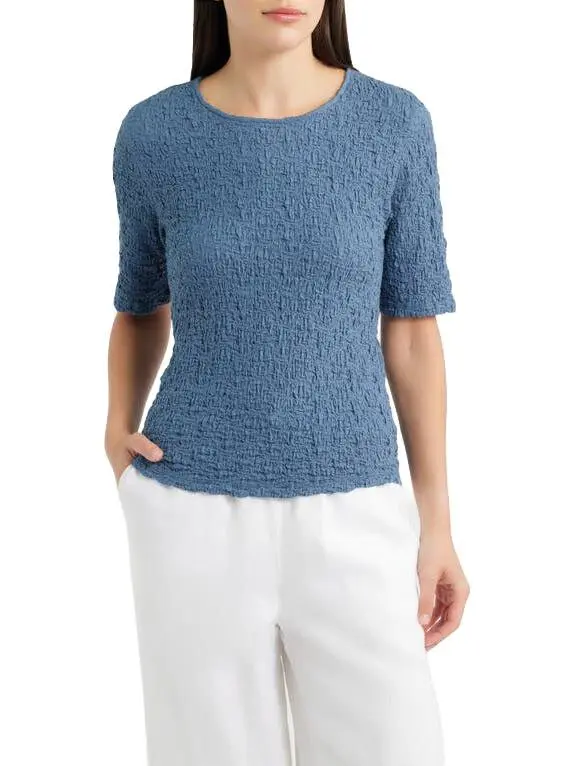 Eileen Fisher Crewneck Textured T-shirt - Coldspring