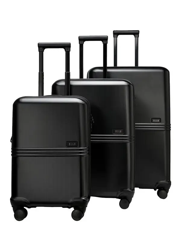 ELLE Expedition 3-piece Expandable Polycarbonate Spinner Luggage Set - Black