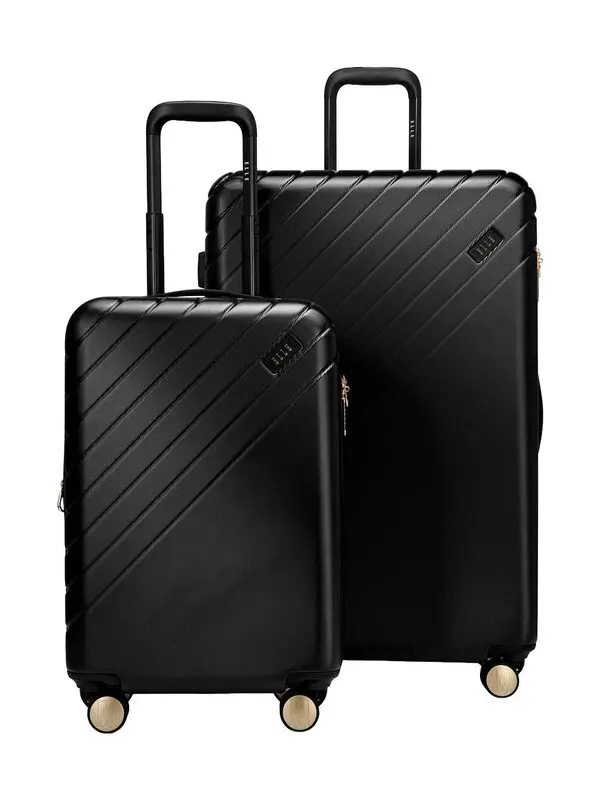 ELLE Louvre 2-piece Expandable Polycarbonate Spinner Luggage Set - Black