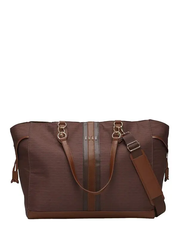 ELLE Eleganza 32l Monogram Weekender Duffel Bag - Brown