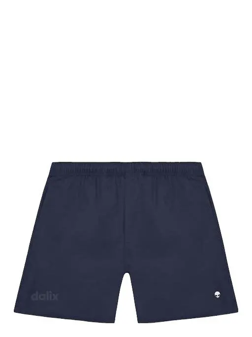DALIX Alien Design Beach Shorts - Navy Blue